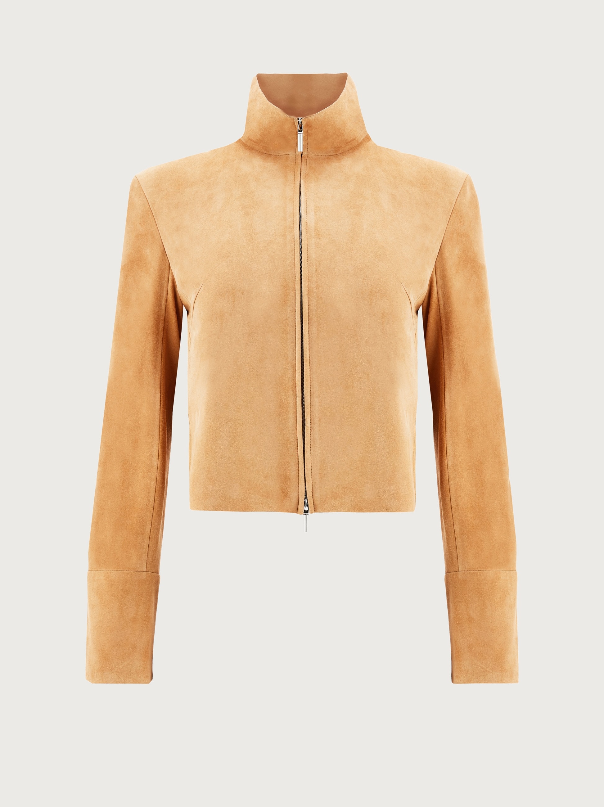 Ferragamo Salvatore Damen Blouson Aus Veloursleder In Beige | ModeSens