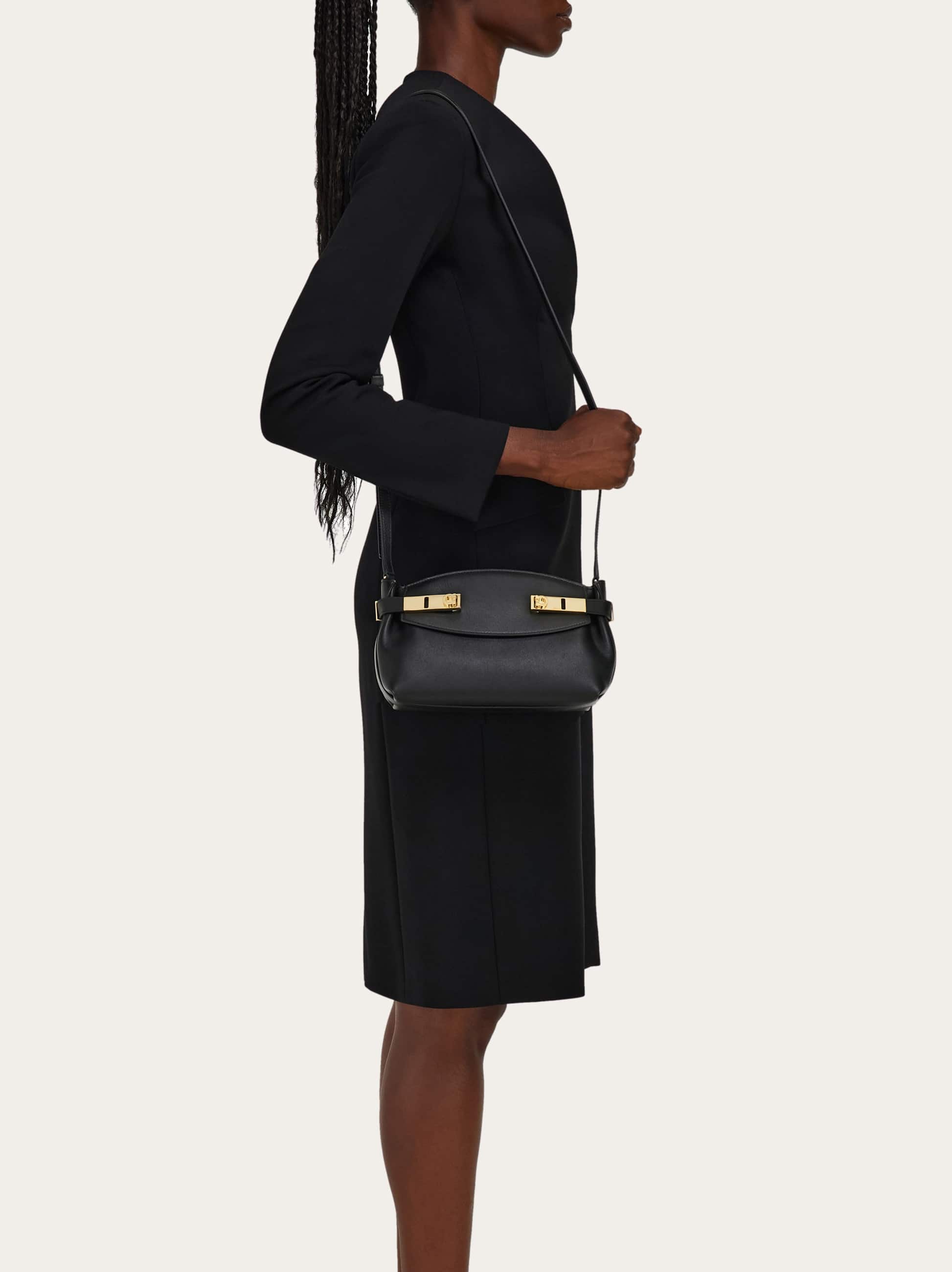 Ferragamo Small Hug Leather Crossbody Bag In Black | ModeSens
