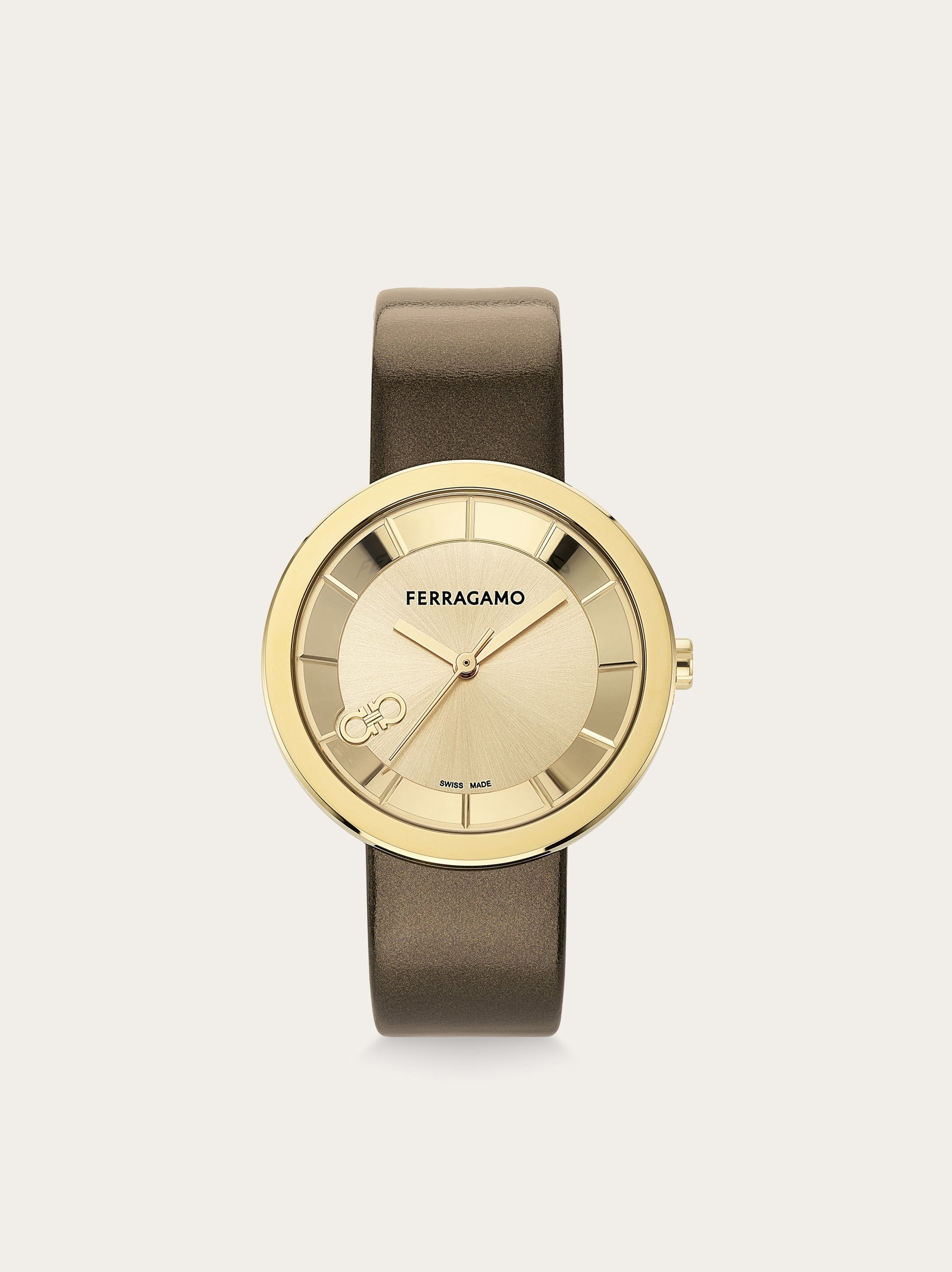 Ferragamo Curve Watch In Brown | ModeSens